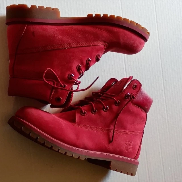TIMBERLAND MEN'S SZ 7 Red Lace-up 6-inch Boots Paddling Polysorb Rubber ...