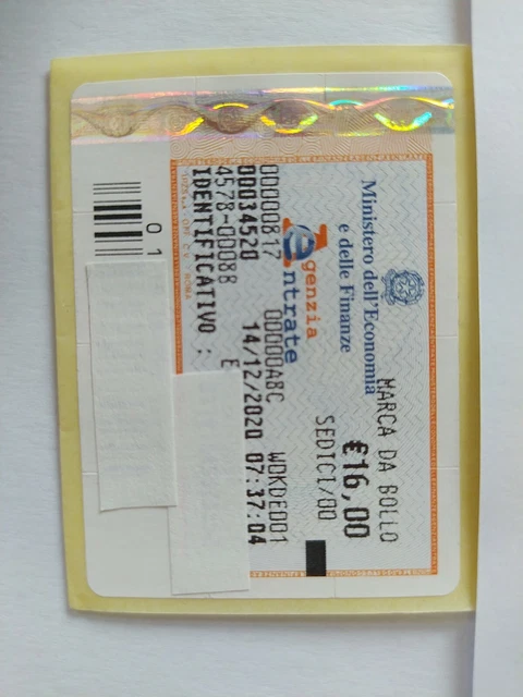 MARCHE DA BOLLO originali nuove e valide novembre 2020 da € 16,0 EUR 9 ...