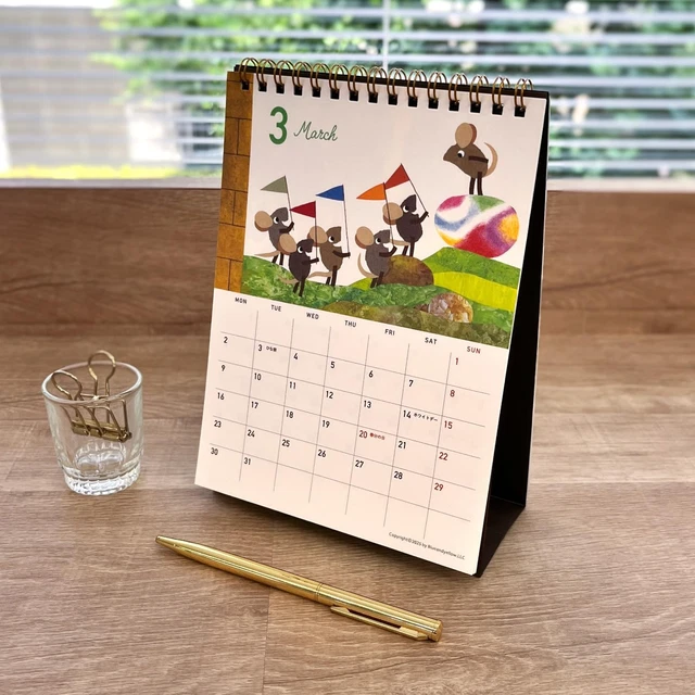LEO LIONNI DESK Calendar 2026 Gakken M09540 5.4×8.86in Japanese Style ...
