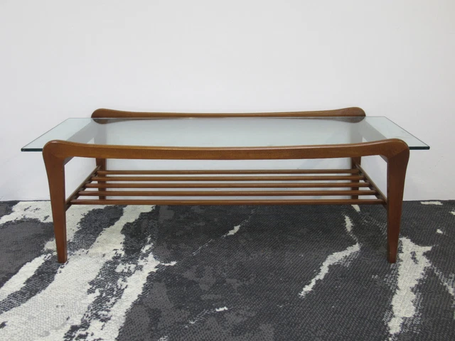 MID 20TH CENTURY 1960s/1970s Rectangular Glass Topped Teak Two Tier Coffee Table £165.00 ...