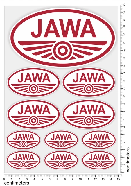 JAWA MOTORCYCLE DECALS / stickers x11, printed on quality vinyl ...