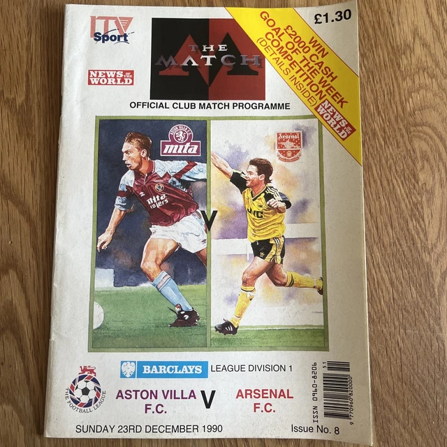 ASTON VILLA V Arsenal 23rd December 1990 Football Programme £2.28 ...