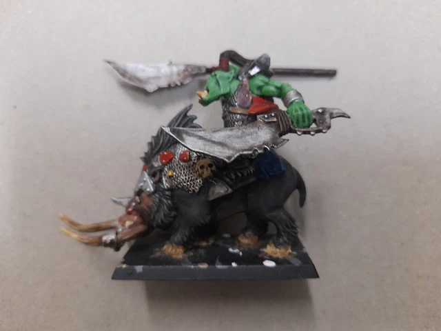 WARHAMMER FANTASY ORCS & GOBLINS ORC WAR BOSS BOAR RIDER Painted GW OOP ...