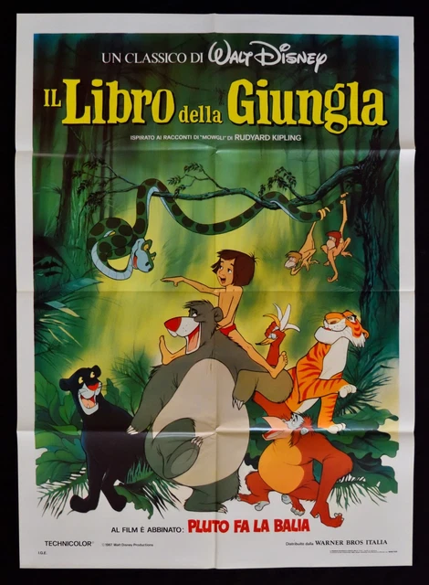 MANIFESTO IL LIVRE Della Jungle Mowgli Balu Walt Disney Animation A57 ...