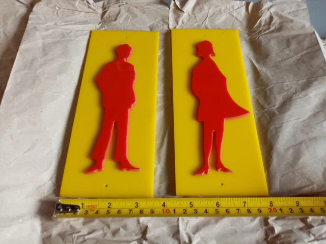 VINTAGE PLASTIC SIGNS Plate Mans And Womans Rare The Communist Era £47. ...