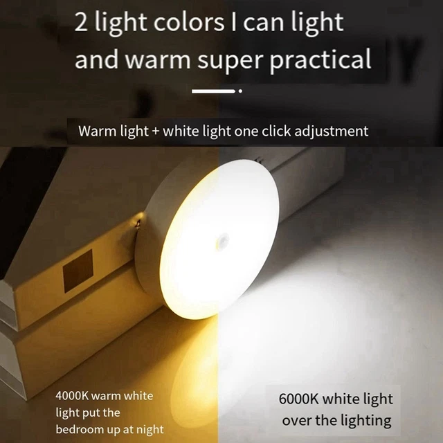4 PACK MOTION Sensor LED Night Light,USB Rechargeable Wall ...