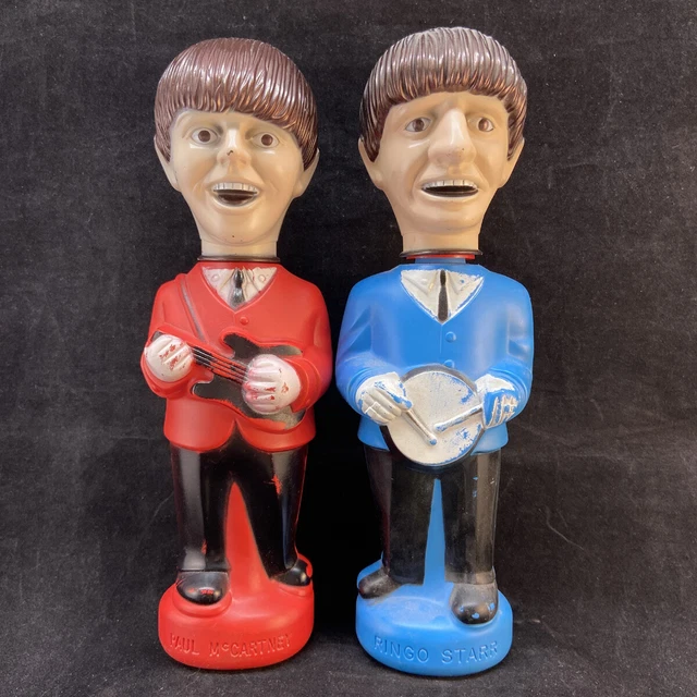BEATLES PAUL MCCARTNEY Ringo Starr 1964 Set 2 Soaky Plastique Savon ...