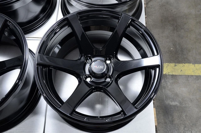15X8 WHEELS RIMS Full Black 4x100 Honda Accord Civic Corolla Mini ...