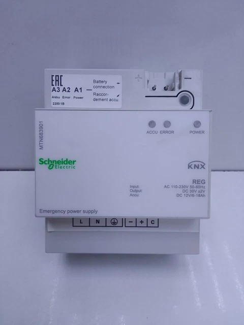 SCHNEIDER ELECTRIC MTN683901 REG AC 110-230V 50-60Hz EMERGENCY POWER ...