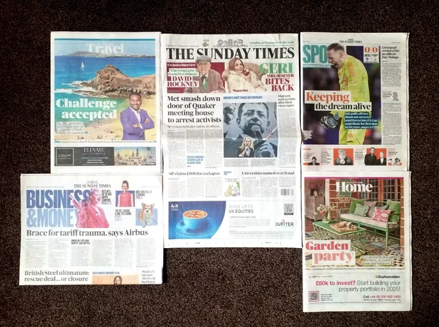 THE SUNDAY TIMES Newspaper 30th March 2025 Sport Travel Home Business ...