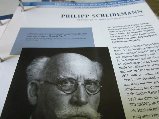 DEUTSCHE GESCHICHTE 1914-1933 Philipp Scheidemann SPD Politiker 1865 ...