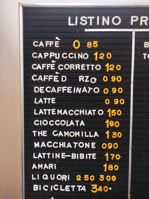 LISTINO PREZZI PREZZARIO BAR VINTAGE Insegna Tabella arredo design EUR ...