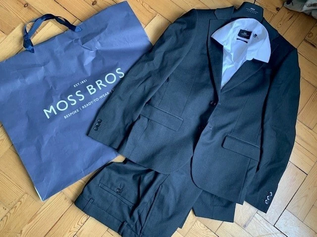 MOSS BROS CHARCOAL Suit 30"S. Slim Fit. Shirt 14.5". Young man. Prom ...