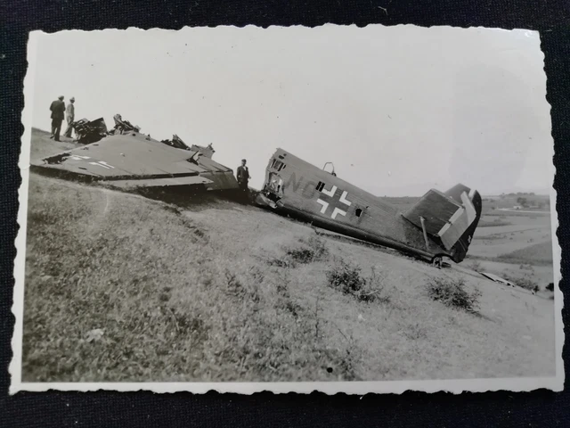 GERMAN WW2 PHOTO, Original, Luftwaffe Plane Brought Down. 9 x 6cm. £3. ...