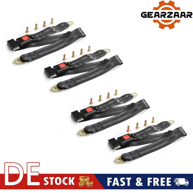 4X SICHERHEITSGURT BECKENGURT Sitzgurt 2-Punkt Statik Stapler Bus-LKW ...