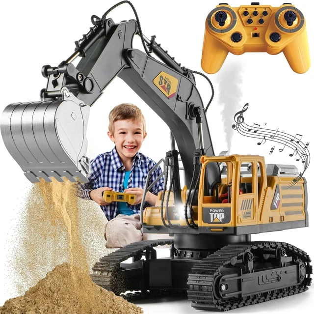HEAVY DUTY RC Excavator: 1:14, Simulated Smoke, Metal Bucket, 14 ...