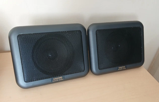 SANYO SPEAKERS 80W SX-SR380 Surround Sound Black Vintage - Tested ...