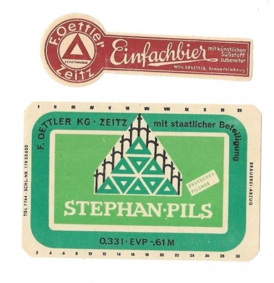 DDR BIER-ETIKETTEN &EINFACHBIER & STEPHAN-PILS" - F. Oettler Zeitz (L2 ...