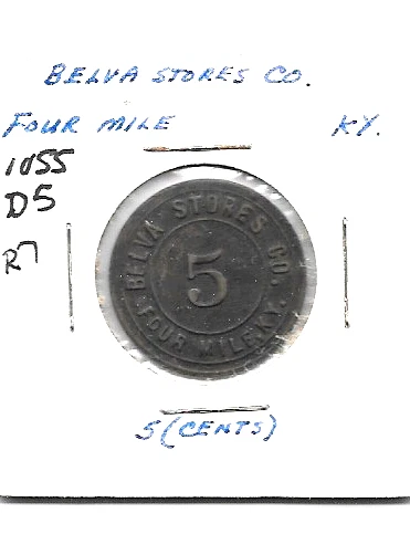 FOUR MILE, KENTUCKY Coal Scrip Token BELVA STORES CO. 5 £3.18 - PicClick UK