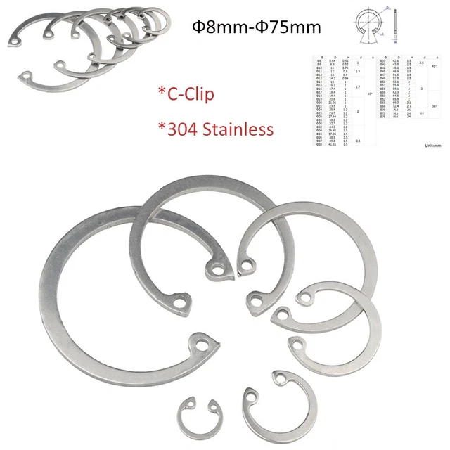 Ф8MM-Ф75MM INTERNAL RETAINING Ring C-Clip Circlip Snap Ring 304 ...