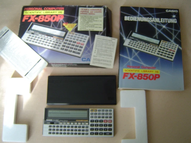 VINTAGE TASCHENRECHNER CALCULATOR CASIO FX-850P COMPUTER PROGRAMMABLE ...