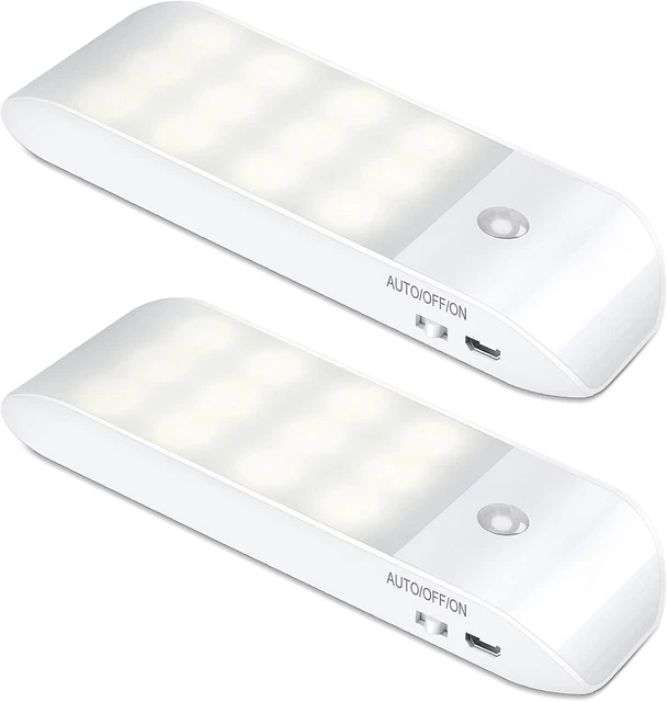 MOTION SENSOR LIGHTS Indoor, 2 Pack Rechargeable LED Night Light with 3 ...