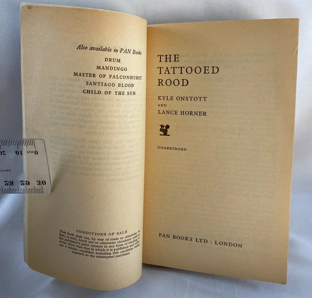 THE TATTOOED ROOD Kyle Onstott and Lance Horner 1968 PB vintage Pan book $22.62 - PicClick CA