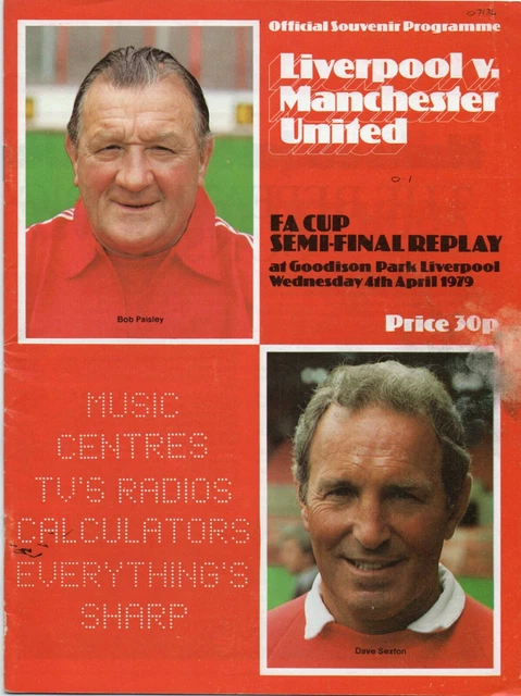 LIVERPOOL V MANCHESTER Utd 1979 Fa Cup Semi Final Replay £1.20 ...