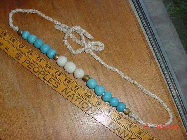OLD 12 INCH Strand Of Huge Antique African Blue & White Trade Beads $23 ...