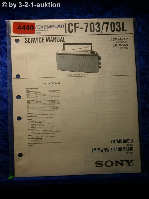 SONY SERVICE MANUAL ICF 703 /703L 3 Band Radio (#4440) EUR 13,95 ...