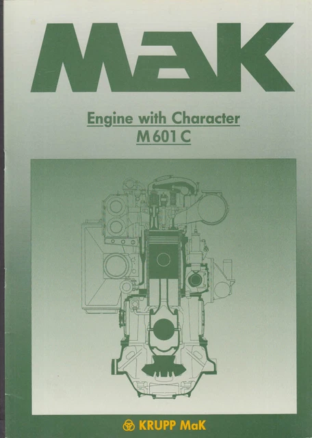 KRUPP MAK M 601 C Marine Engine specifications booklet 1992 $15.99 ...