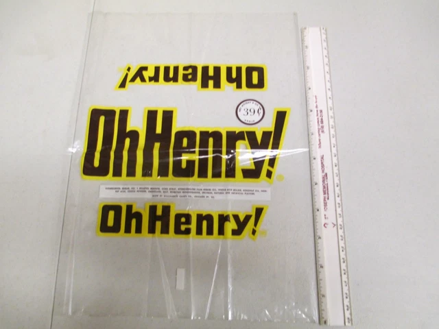 WILLIAMSON CANDY BAR company 1950s plastic bag OH HENRY MINI Easter ...