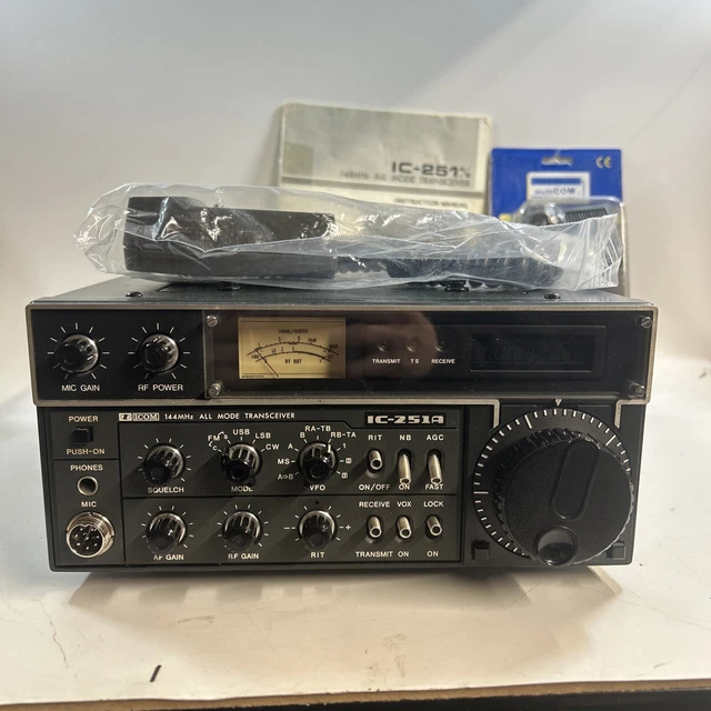 ICOM IC-251A ALL Mode VHF Transceiver with Manual & 2x Microphones £149 ...