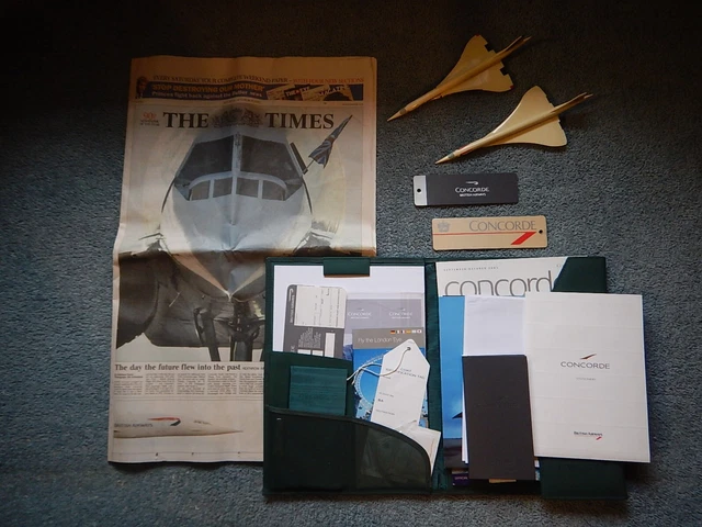 GENUINE BA CONCORDE Full Stationary Folder ~ Flight Certificate ...