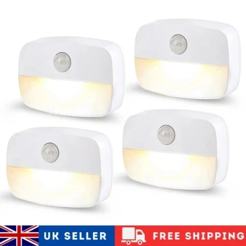 MOTION SENSOR LIGHT Indoor LED Night Light Stick on Nightlight Battery ...