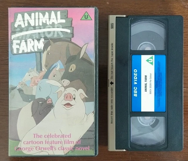 ANIMAL FARM 1986 VHS Tape George Orwell Animated Film RARE 1980s Free P ...