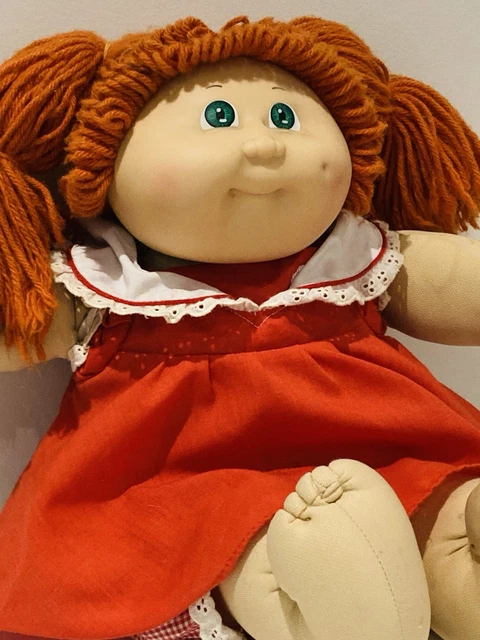 VINTAGE CABBAGE PATCH Red Hair Green Eyes Doll Rare 1985 Head Mold 3 ...