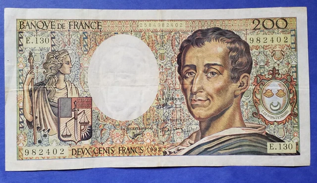 FRANCE BILLET 200 francs Montesquieu 1992 état TB EUR 5,00 - PicClick FR
