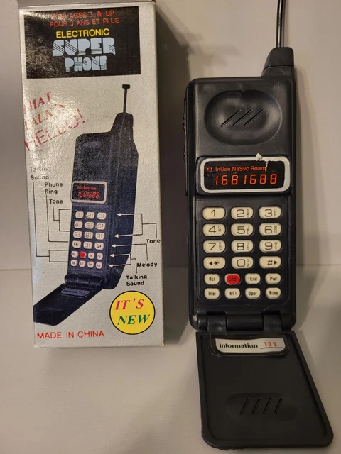 VINTAGE TOY TALKING Cellular Flip Phone Super Phone NIB Looks Real £17. ...