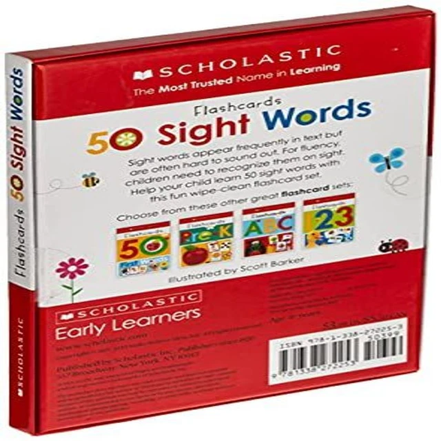 50 SIGHT WORDS Flashcards: Scholastic Early Learners (Flashcards ...