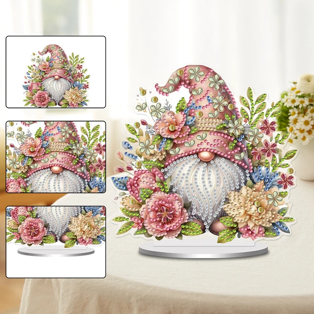SINGLE-SIDE SPECIAL SHAPE Spring Gnome Desktop Diamond Art Kits for ...