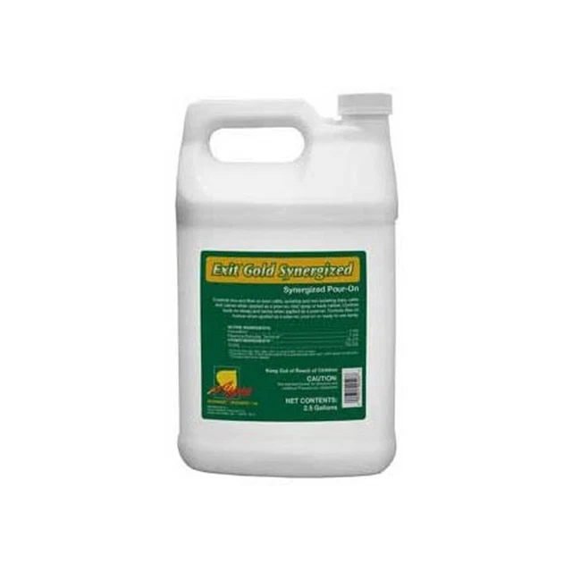 EXIT GOLD SYNERGIZED Gallon Controls Lice Flies on Cattle Pour-On Or ...