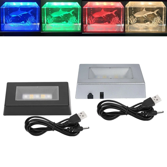 7 COLOR LED Display Base with USB Cable for Crystal Display, Glass Art ...
