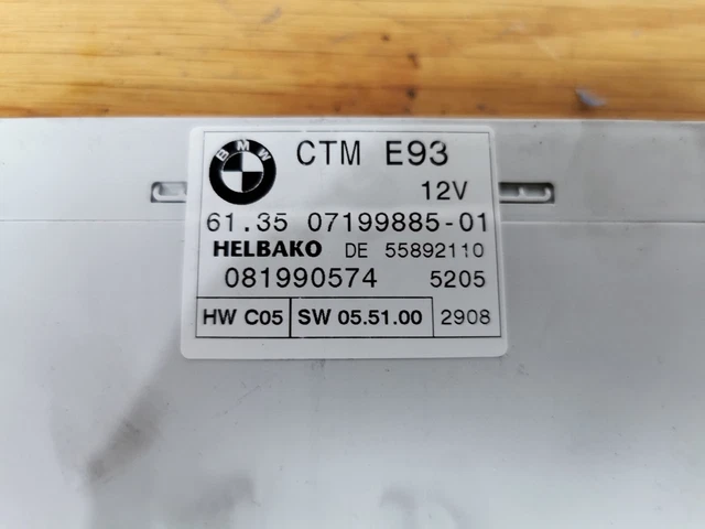 BMW 3 SERIES E93 Convertible Ctm Roof Top Control Module 7199885 2007 ...
