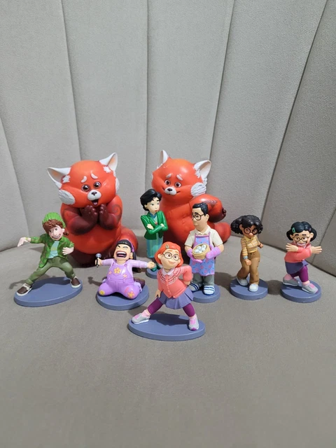 DISNEY TURNING RED Set Of 8 Figures Mei Lee Red Panda Ming Miriam Jin ...