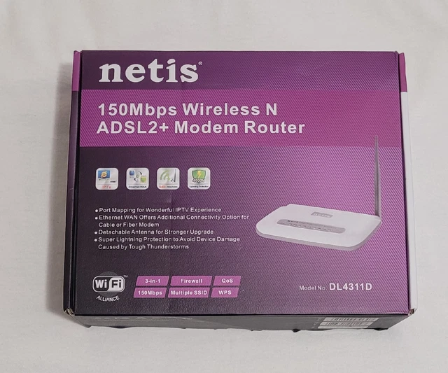 NETIS DL4311D 150MBPS Wireless N ADSL2+ Modem Router, Detachable ...