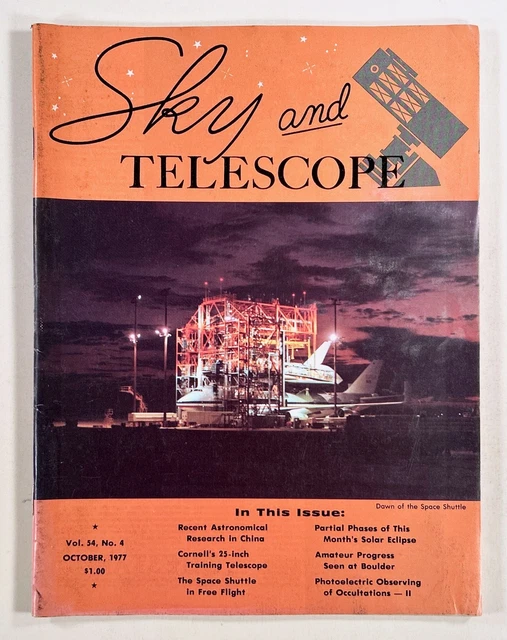 1977 OCT SKY & TELESCOPE Dawn of the Space Shuttle SOLAR ECLIPSE ...