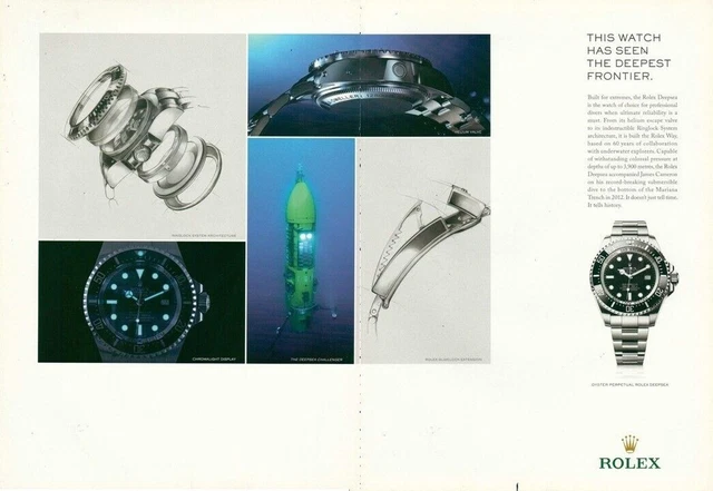 ROLEX WATCH MAGAZINE Print Ad OYSTER PERPETUAL Sea Dweller Deepsea 3900 ...