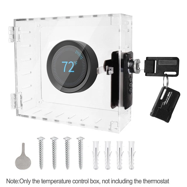 SECURE THERMOSTAT LOCK Box with Key for HVAC Controls Clear Wall ...