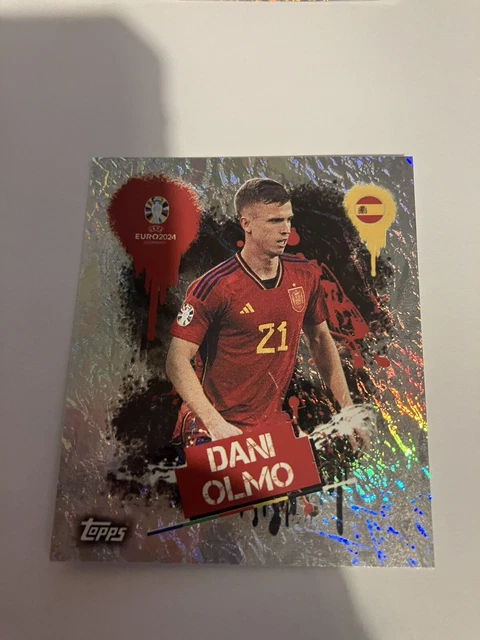 TOPPS UEFA EURO 2024 Sticker Dani Olmo Spain Silver Foil £1.25 ...